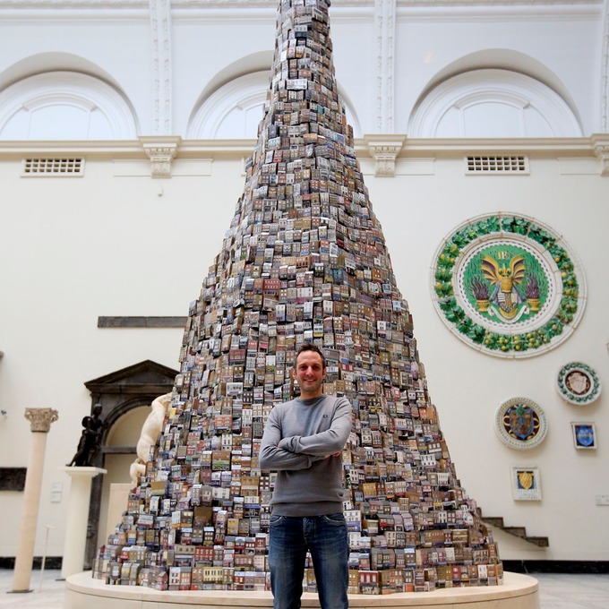 Barnaby Barford Piles 3,000 Ceramic Shops into 20-foot Tower
