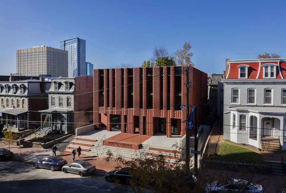 Drexel University's Hillel House's Abstract Menorah Brick Facade